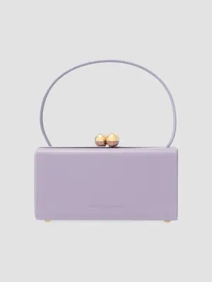 Carolina Herrera Mimi Leather Top Handle Bag - Violeta