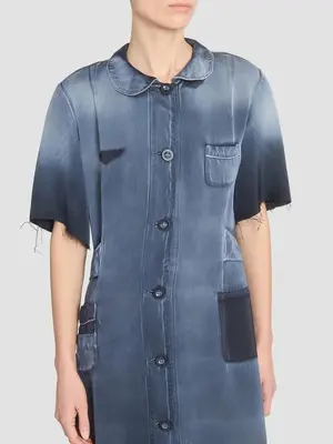 MAISON MARGIELA Industrial Satin Button-front Knee-length Dress