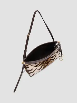 Alaïa Le Clik East West Tiger Calf Hair Medium Shoulder Bag - Naturel