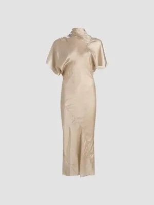 Rick Owens Temple Seb Satin Draped Cocktail Dress