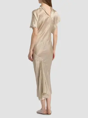 Rick Owens Temple Seb Satin Draped Cocktail Dress