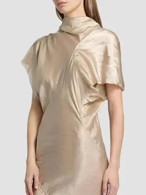 Rick Owens Temple Seb Satin Draped Cocktail Dress