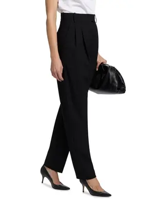 Michael Kors Dru Stretch Virgin Wool Tapered Trousers