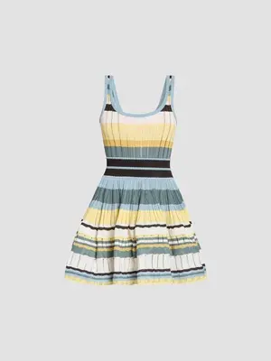 Alaïa Crinoline Stripe Rib-knit Mini Dress