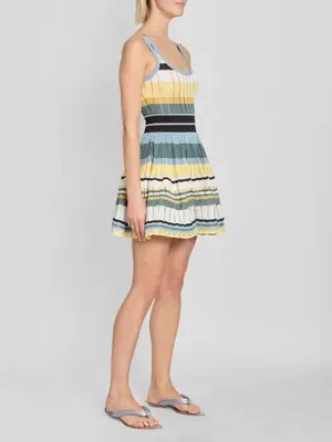 Alaïa Crinoline Stripe Rib-knit Mini Dress