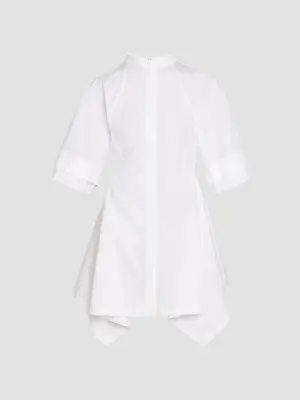Alaïa Paneled Handkerchief-hem Mini Shirtdress - Blanc