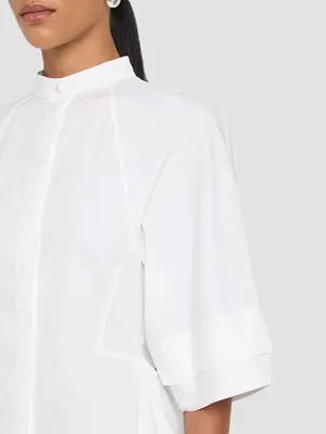 Alaïa Paneled Handkerchief-hem Mini Shirtdress