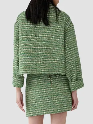 Carolina Herrera Boxy Cotton-blend Crop Jacket