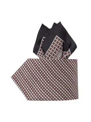 Stefano Ricci Luxury Silk Tie Set Brown