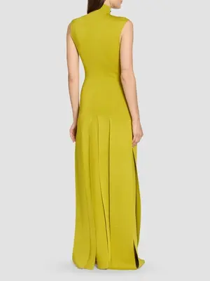 Alaïa Textured Pleats Drop Maxi Dress