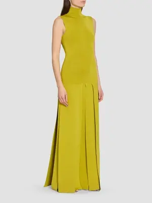 Alaïa Textured Pleats Drop Maxi Dress