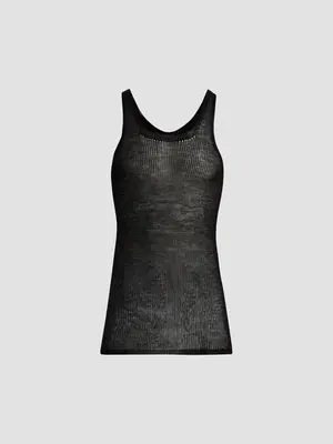 Rick Owens Maglia Cashmere Knit Tank - Black