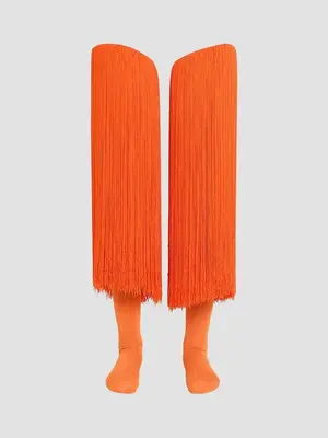 Alaïa Fringed High Socks - Orange