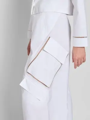 Alaïa Ladder Stitch Cotton Cargo Pants
