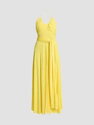 Alaïa Cross Fluid Jersey Maxi Dress
