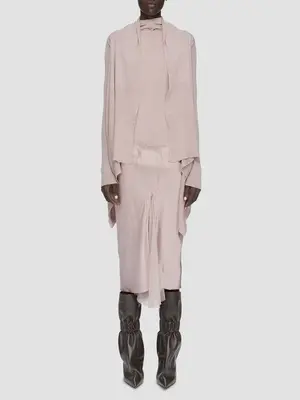 Rick Owens Wool Shawl-collar Wrap Cardigan - Grape