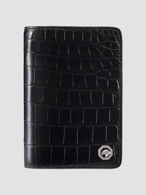 Stefano Ricci Leather Passport Holder - Black