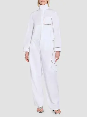 Alaïa Ladder Stitch Poplin Cotton Shirt - Blanc