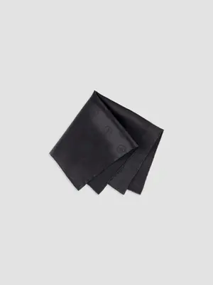 Stefano Ricci Silk Pocket Square - Black