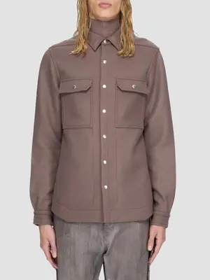 Rick Owens Tower Moleskin Outershirt - Grape