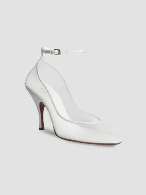 Alaïa 100mm Strappy Mesh Pumps - Blanc Optique