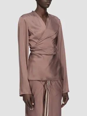 Rick Owens Laura Satin Wrap T-shirt