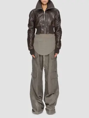 Rick Owens Dracuflight Leather Zip-up Bomber Jacket