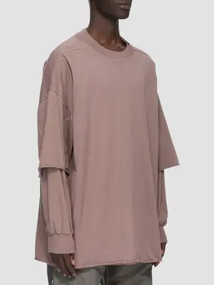 Rick Owens Tommy Hustler Cotton Layered Sweatshirt