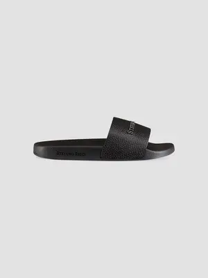 Stefano Ricci Calfskin Leather Slides - Black