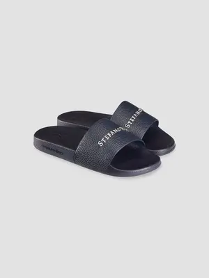 Stefano Ricci Calfskin Leather Slides - Blue