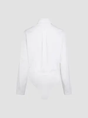 Alaïa Basque Poplin Cotton Bodysuit