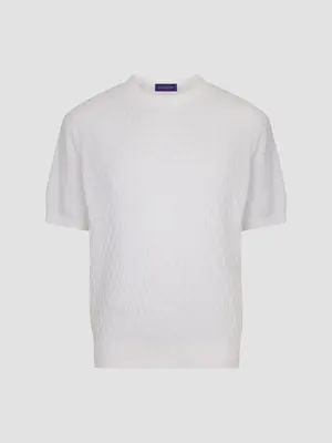 Stefano Ricci Alpha Yarn Cashmere Knit Crewneck Sweater - White