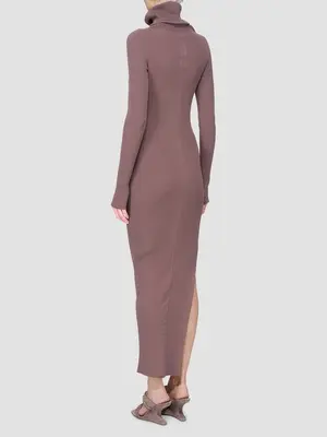 Rick Owens Rib-knit Turtleneck Maxi Dress