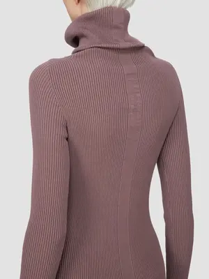 Rick Owens Rib-knit Turtleneck Maxi Dress