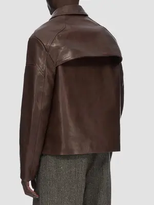 Rick Owens Leather Fitted Jacket