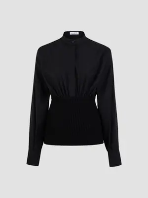 Alaïa Cinched Cotton Poplin Shirt