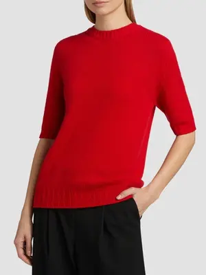 Fabiana Filippi Gauzed Cashmere Short-sleeve Sweater