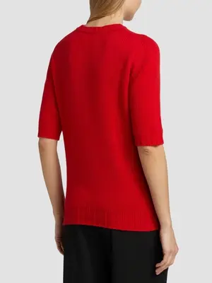 Fabiana Filippi Gauzed Cashmere Short-sleeve Sweater