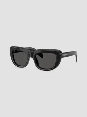 Prada 53mm Rectangular Sunglasses - Black