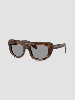 Prada 53mm Rectangular Sunglasses - Grey