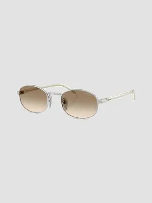 Prada 49mm Oval Sunglasses - Silver