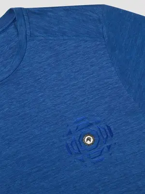 Stefano Ricci Linen T-shirt With Metallic Detailing - Mediterranean