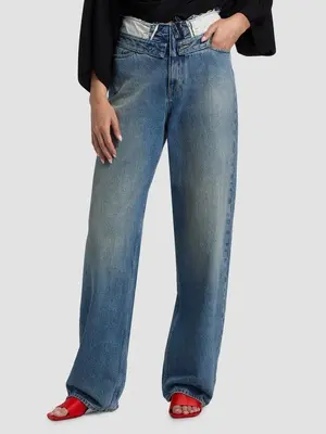 MAISON MARGIELA Deconstructed High-rise Straight-leg Jeans