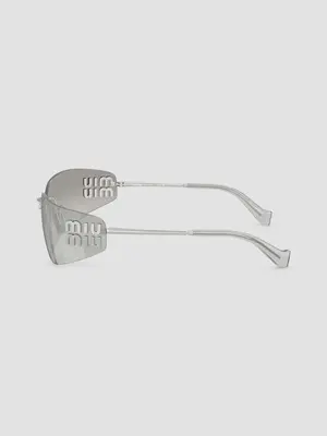 Miu Miu 75mm Rimless Wrap Sunglasses