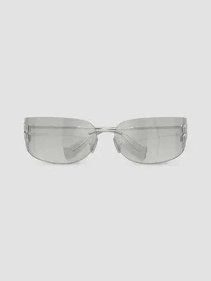 Miu Miu 75mm Rimless Wrap Sunglasses