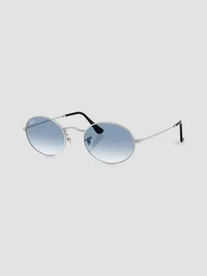 Ray-ban Rb3547 54mm Oval Sunglasses Gradient Blue Silver