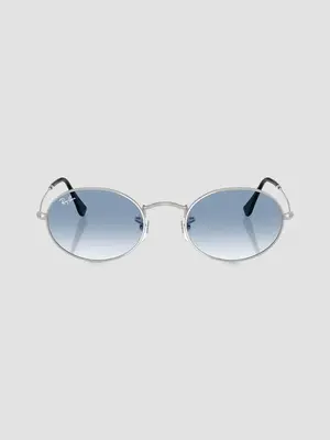 Ray-ban Rb3547 54mm Oval Sunglasses - Gradient Blue Silver