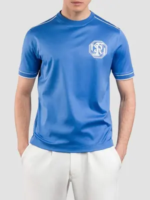 Stefano Ricci Jersey Knit Crewneck T-shirt - Blue