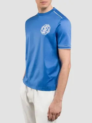 Stefano Ricci Jersey Knit Crewneck T-shirt - Blue