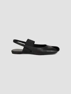 MAISON MARGIELA Logo Peep-toe Slingback Ballet Flats